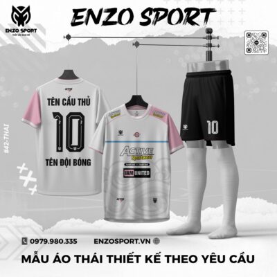 Áo Bóng Đá Thiết Kế Màu Trắng Hồng Cá Tính